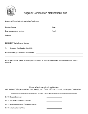 Fillable Online Program Certification Notification Form - CBS Fax Email ...