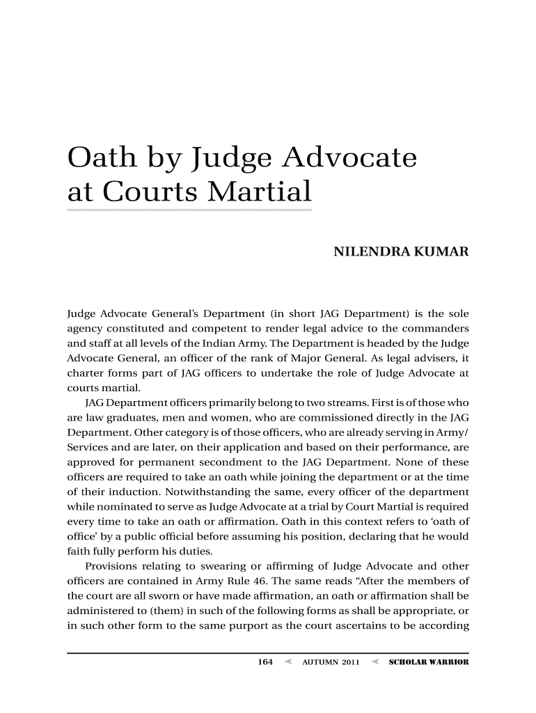 Fillable Online Oath by Judge Advocate Fax Email Print - pdfFiller