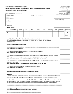 Fillable Online valeofyorkccg nhs Cataract Clinic Referral Form ...