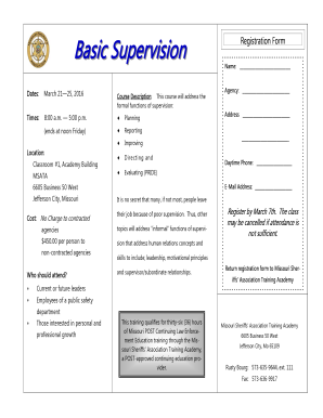 Fillable Online Basic Supervision Registration Form - mosheriffscom Fax Email Print - pdfFiller