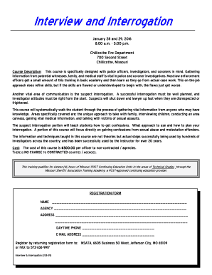 Fillable Online Interview and Interrogation Fax Email Print - pdfFiller