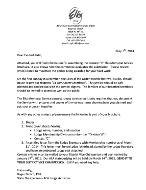 Fillable Online azelks To Our Absent Members - azelksorg Fax Email ...