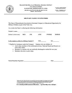 Fillable Online bmrsd MILITARY FAMILY STATUS FORM - bmrsdnet Fax Email ...