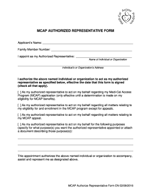 Fillable Online 11-06-15 MCAP authorized rep appt form FINALMMSdocx Fax ...
