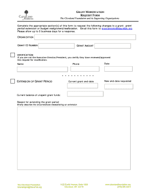 Fillable Online clevelandfoundation Request for Modification of Grant ...