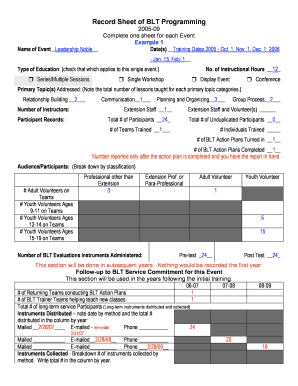 Fillable Online oklahoma4h okstate Example - Event Record Sheetdoc ...