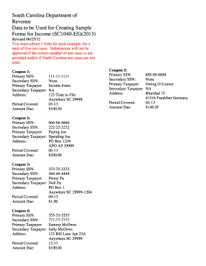 Fillable Online Revenue Data to be Used for Creating Sample Forms for ...