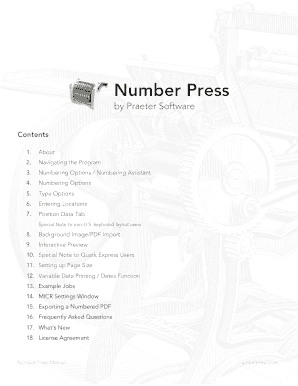Fillable Online Number Press Fax Email Print - pdfFiller