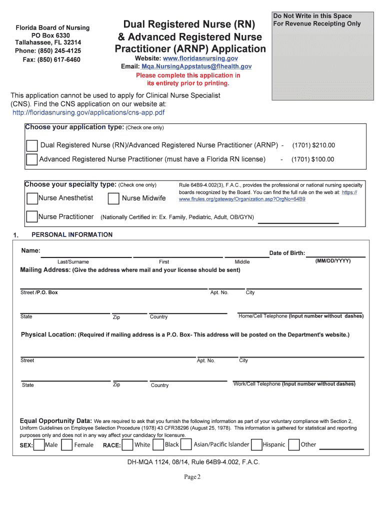 Fillable Online Final ARNP App- 10-13pdf Fax Email Print - pdfFiller
