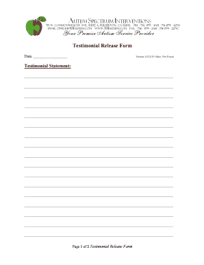 Fillable Online Testimonial Release Form Fax Email Print - pdfFiller