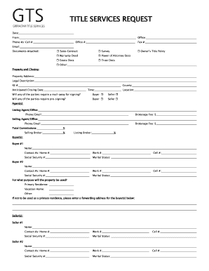 Fillable Online Title Services Request Fax Email Print - pdfFiller