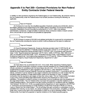 Fillable Online educateiowa BContractb Provisions from 2 CFR 200 Apend ...