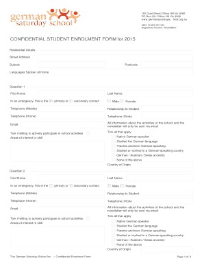 Fillable Online Student Enrolment Form 2013doc Fax Email Print - pdfFiller
