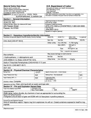 Fillable Online Material Safety Data Sheet - paspdirectcom Fax Email Print - pdfFiller
