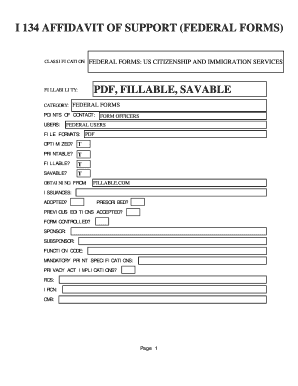Fillable Online Bi 134b affidavit of support federal forms - US Federal ...