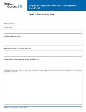 Fillable Online Form 6 Final Summary Report Fax Email Print - pdfFiller