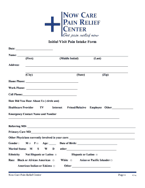 Fillable Online Initial-Visit-Pain-Intake-Form-4-9-15pdf Fax Email ...