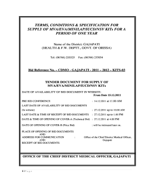 Fillable Online gajapati nic Tender - Minilap IUCD NSV Kit Gajapati ...