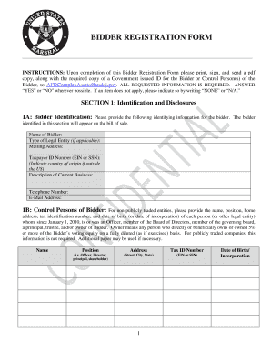 Fillable Online usmarshals Bidder Registration Form - US Marshals Home Page Fax Email Print ...