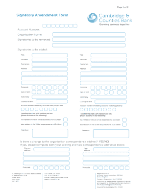 Fillable Online Signatories to be removed Fax Email Print - pdfFiller