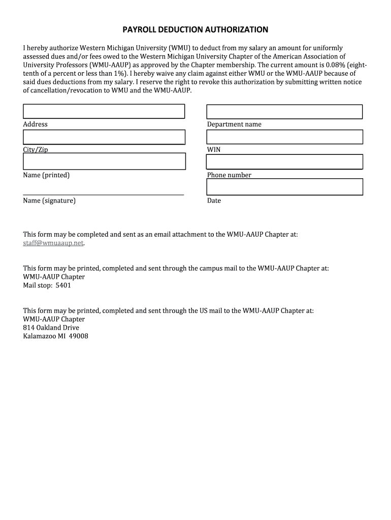 Fillable Online wmuaaup I hereby authorize Western Michigan University ...
