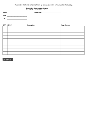 Fillable Online Supply Request Form - pathinformaticscom Fax Email ...
