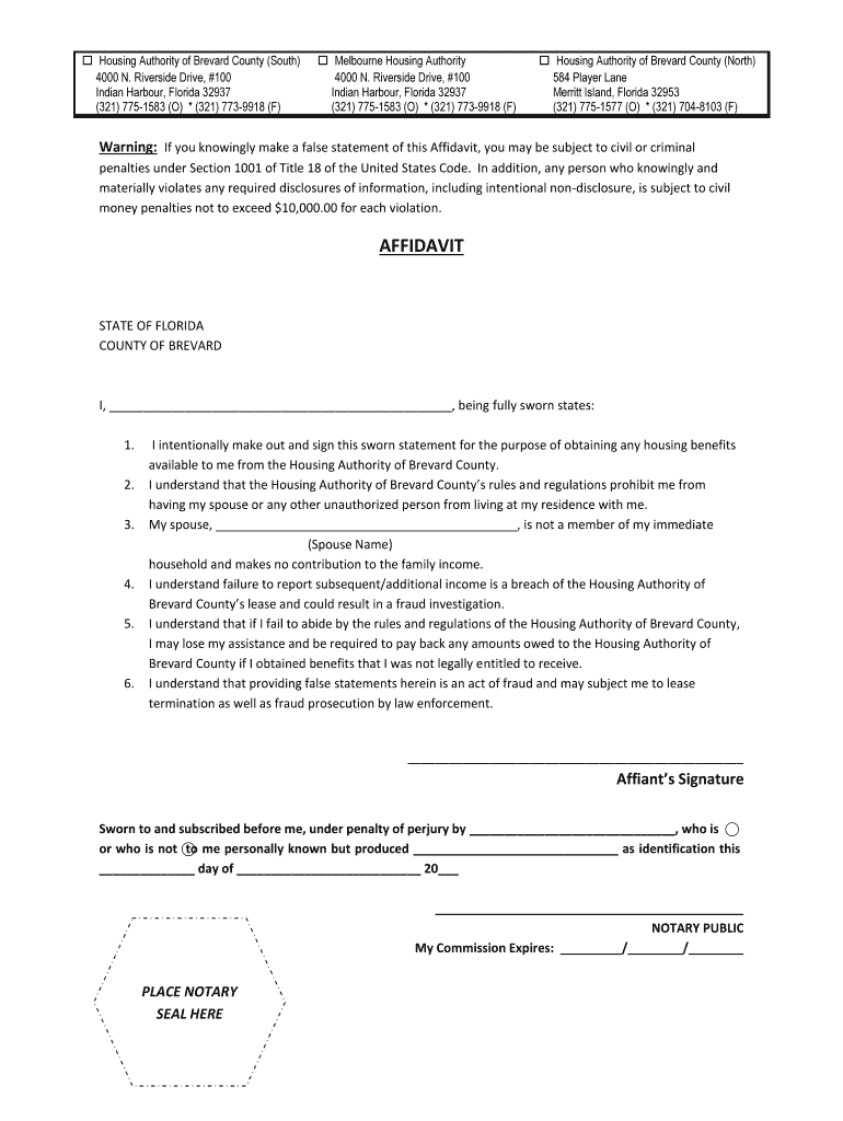 Fillable Online habc AFFIDAVIT - HABC Fax Email Print - pdfFiller