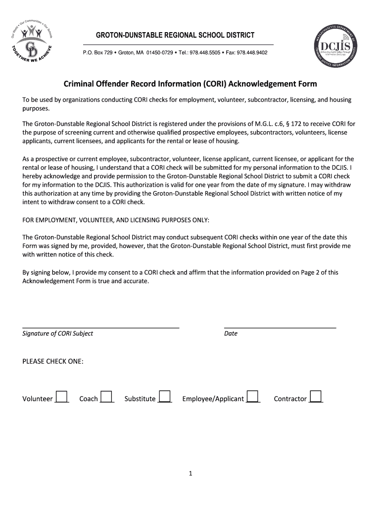 Fillable Online gdrsd GROTONDUNSTABLE REGIONAL SCHOOL DISTRICT P Fax ...