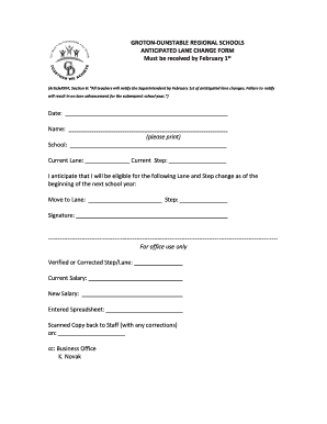Fillable Online gdrsd Lane Change Form - Groton-Dunstable Regional ...
