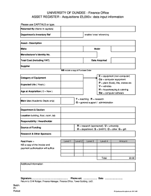 Fillable Online Asset Formrevamped 23307xls Fax Email Print - pdfFiller