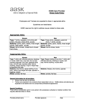 Fillable Online Dress Code Signaturedoc Fax Email Print - pdfFiller