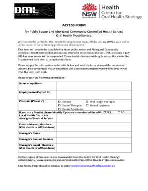 Fillable Online health nsw gov ACCESS FORM - NSW Health Fax Email Print ...