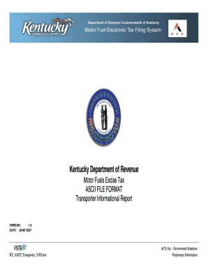 Fillable Online revenue ky Motor Fuels Excise Tax - revenue ky Fax ...