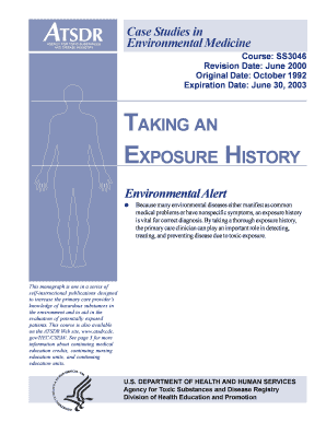 Fillable Online Exposure History Exposure History Fax Email Print ...
