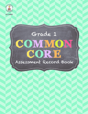 Fillable Online CD104800 Grade 1 C OM MON C OR E Assessment Record Book ...