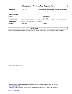 Fillable Online Web pages - Proofreading Request bFormb Fax Email Print ...