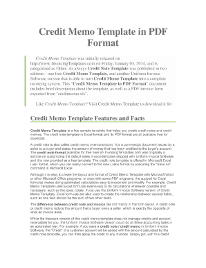 Fillable Online Credit Memo Template in PDF Format ...