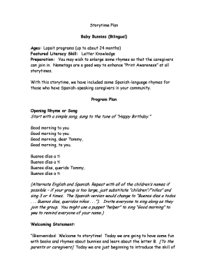 Fillable Online Storytime Plan Fax Email Print - pdfFiller