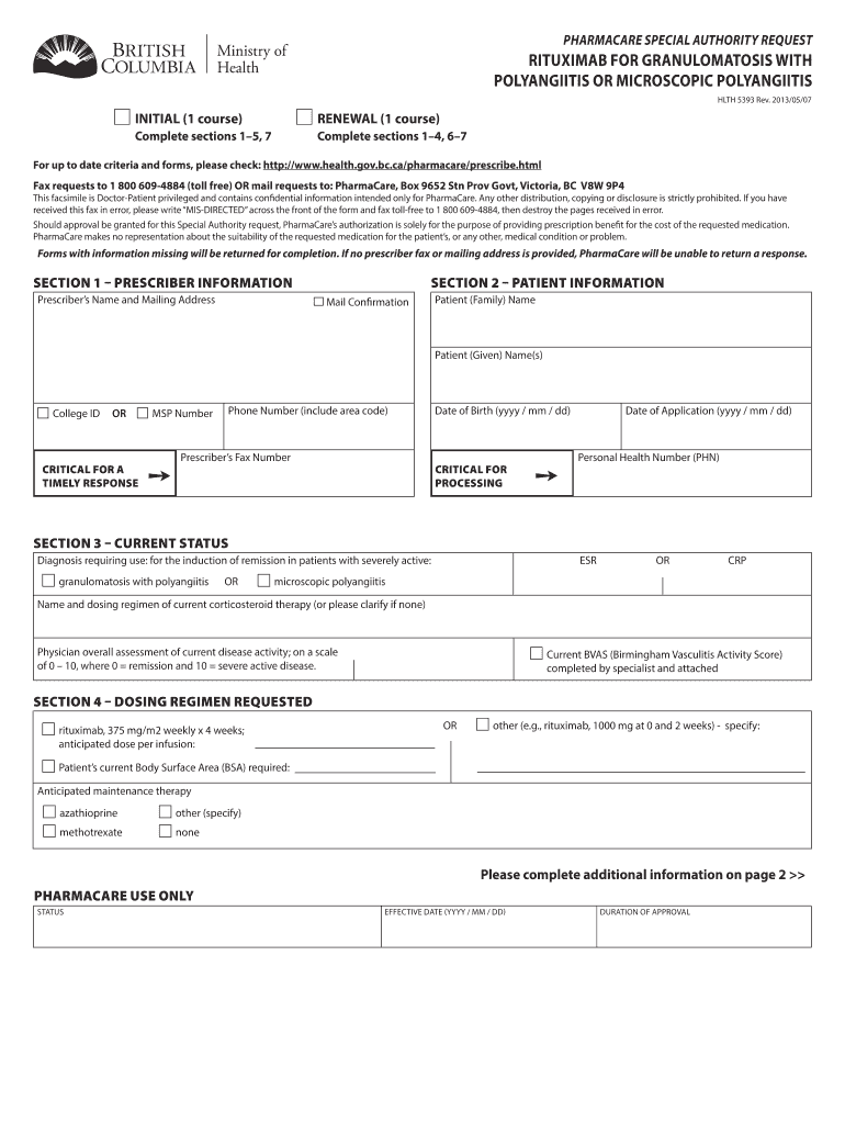 Fillable Online Rituximab for Granulomatosis with Polyangiitis or ...