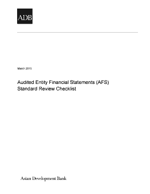 Fillable Online adb Audited Entity Financial Statements AFS Standard ...