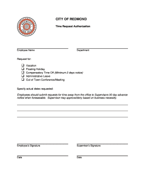 Fillable Online Time Request Authorizationdoc Fax Email Print - pdfFiller