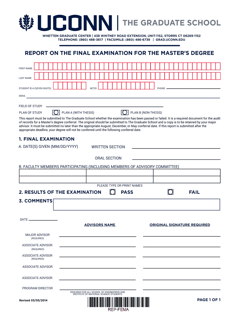 Fillable Online grad uconn WHETTEN GRADUATE CENTER 438 WHITNEY ROAD ...