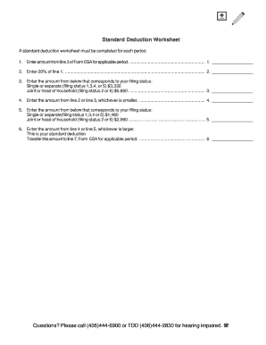 Fillable Online revenue mt Standard Deduction Worksheet Fax Email Print ...