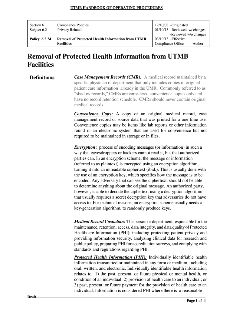 Fillable Online utmb Removal of Patient Information form Utmb ...