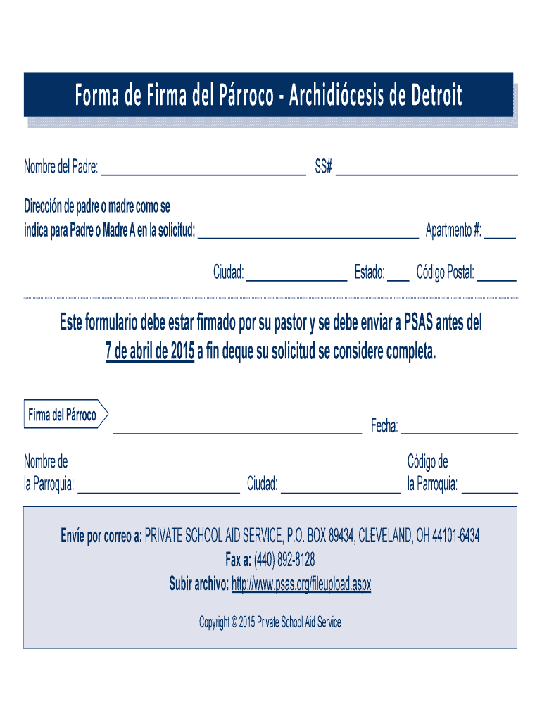 Fillable Online Print Form Save Form Clear Form Forma de Firma del Prroco Archidicesis de ...