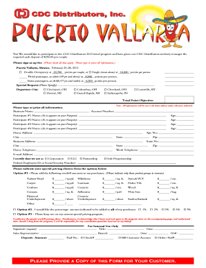 Fillable Online Cdc 2012 Pvr enrollment formpdf Fax Email Print - pdfFiller