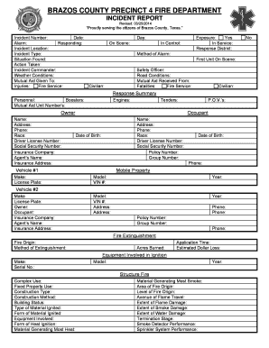Fillable Online 2013 Fire Incident Report - Precinct 4 Fax Email Print ...