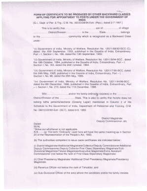 Fillable Online esickar gov APPLYING FOR APPOINTMENT TO POSTS UNDER THE ...