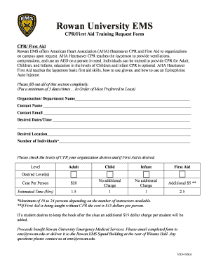 Fillable Online rowan CPR Request Form Fax Email Print - pdfFiller