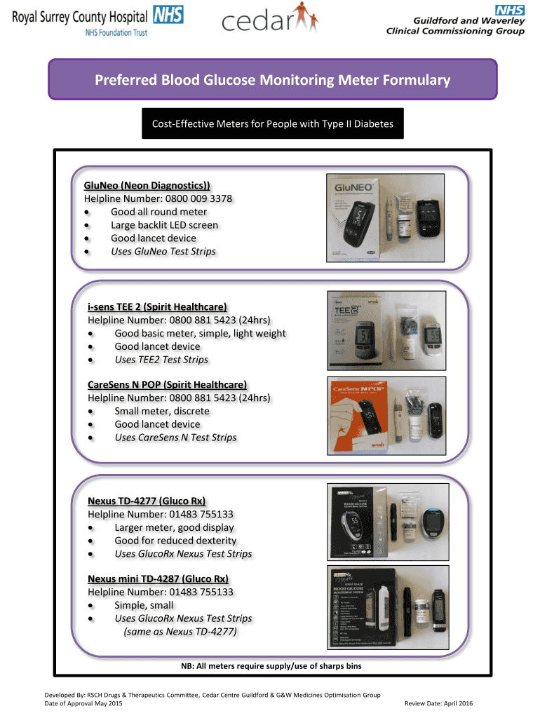 Fillable Online Preferred Blood Glucose Monitoring Meter Formulary Fax ...